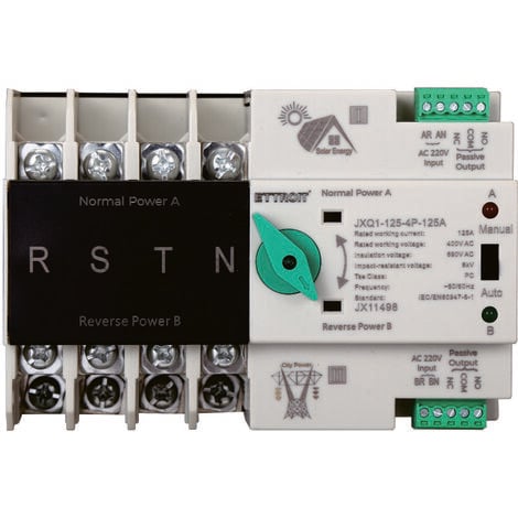 ETTROIT JX11498 ATS commutateur de transfert automatique photovoltaïque double puissance 125A 4P