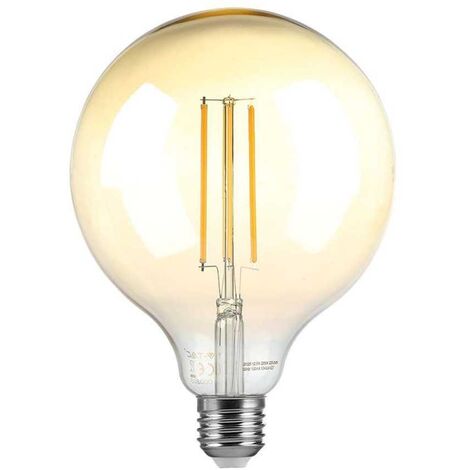 V-TAC VT-2018 8W led filament globe ampoule vintage E27 ambre G125 lumière dimmable 2200k sku 217155