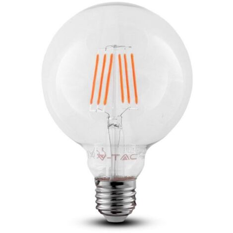 V-TAC PRO VT-286 Ampoule globe 6W Chip LED Samsung filament G95 E27 blanc chaud 2700K - SKU 294