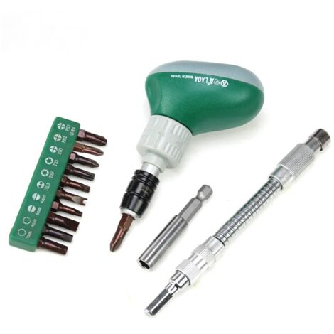 DOLASO 13-in-1 Ratschen-Schraubendreher-Set mit 10 Bits, 1 Stecknuss-Verlängerungsstange, Heim ...