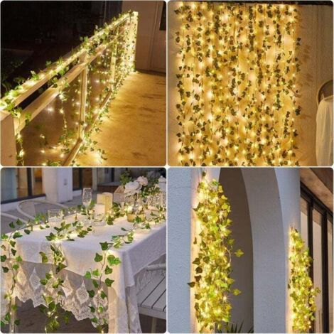 GABRIELLE Solar-Lichtgirlande für den Außenbereich, künstliche Efeu ...