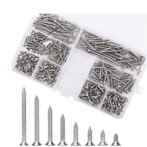 Packung mit 400 Stück M3 selbstschneidende Schrauben Kreuzschlitzschrauben, Edelstahl ...