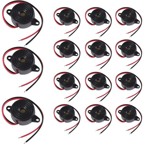 (15 Stück DC3V 6V 9V 12V 24V elektronischer Summer, 85dB, Arduino ...