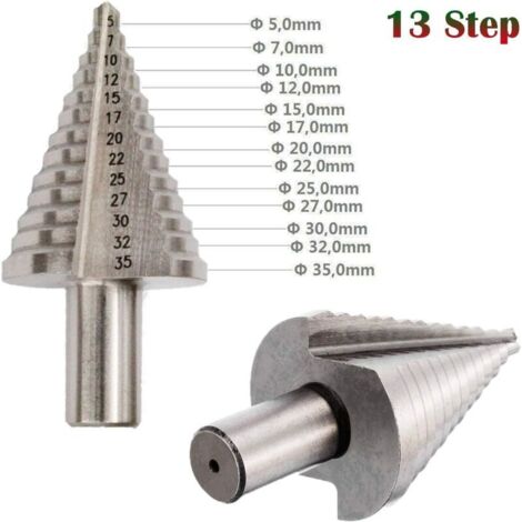 Stufenkegelbohrer, 13 Stufen 5 mm-35 mm HSS-Stufenbohrer 4241 ...