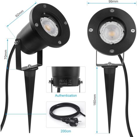 DOLASO 2er-Pack LED-Gartenlampe, GU10-Gartenstrahler, Gartenbeleuchtung ...