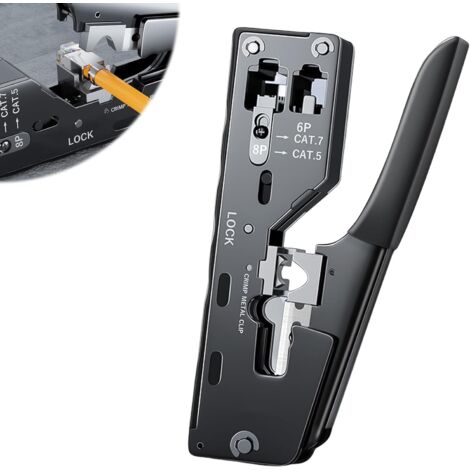 DOLASO RJ45 Crimper, Universal Crimper für CAT7, CAT6A, CAT6, CAT5E ...