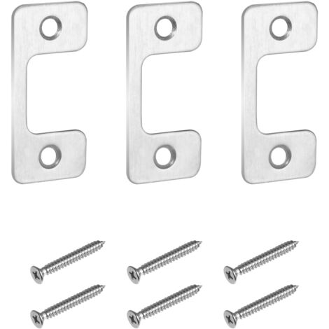 Adjustable Strike Plate for Exterior Doors, Home and Rental Security, Large Hole Strike Plate ...