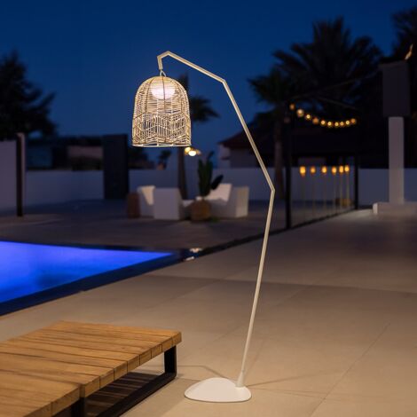 SANTORINI Lampadaire sans fil LED rechargeable USB 165 cm pour terrasse ...