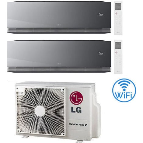 Climatiseur double split Inverter LG Artcool Mirror AI Air R32 Wifi 9000 + 12000 BTU avec ...