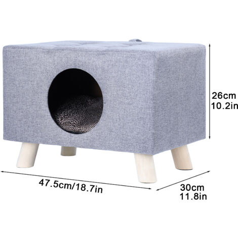 Korb und Korb für Katze, Bett für Hundekatze, L: 47,5 cm, B: 26 cm, H ...