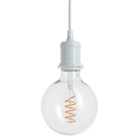 Toulum - Luz de enchufe blanca, estilo vintage, cable de 100 cm., base ...