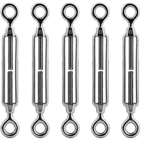 6-teiliger Kabelspanner mit Haken und Öse – Edelstahl 304, M6-Spannschloss