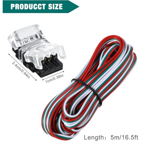 3-polige LED-Streifen-Anschlüsse, 10 mm LED-Streifen-Lichtanschlüsse ...