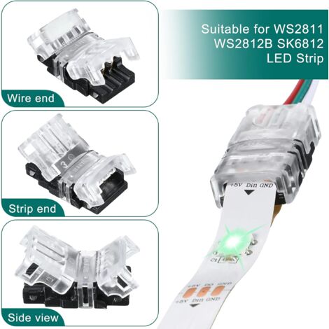 3-polige LED-Streifen-Anschlüsse, 10 mm LED-Streifen-Lichtanschlüsse ...
