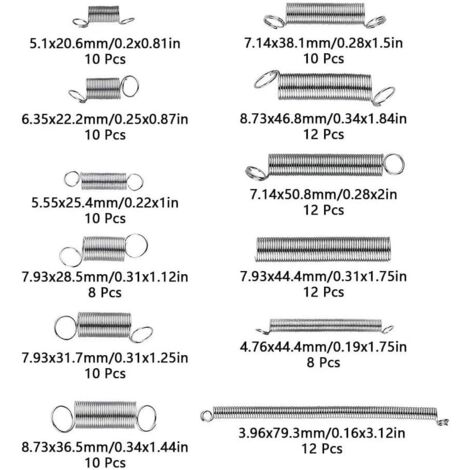 Druck- und Zugfedern-Sortiment, Metall-Stahlfeder-Sortiment-Hardware ...