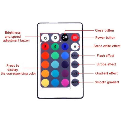 LED-Fernbedienung 5V-24V 24-Tasten-RGB-LED-Controller für RGB 5050 3528 ...
