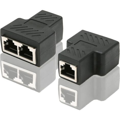 RJ45 CAT6 LAN-Ethernet-Port-Splitter-Adapter 1 auf 2 Dual-Buchse auf ...