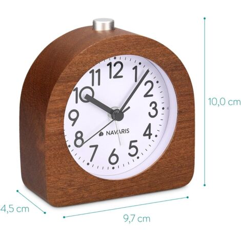 Analoger Wecker aus Holz – klassischer Zeiger mit Zeitfunktionen, Alarm ...