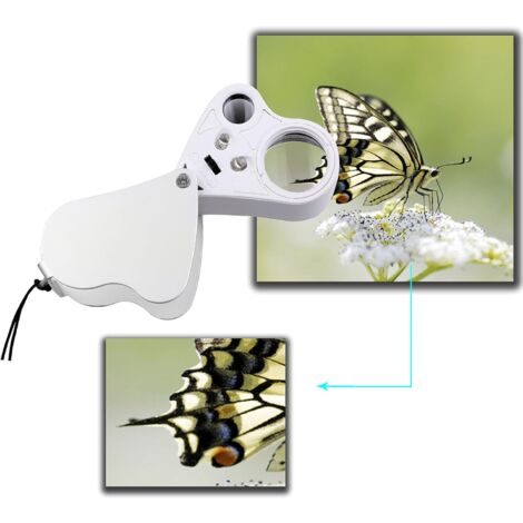 LED-beleuchtete Juwelierlupe, Dual-Focus-Lupe, 60X, 12MM und 30X