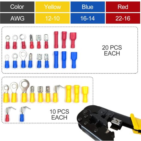 480 Stück 30 Arten elektrische Crimpklemmen, Crimpverbinder mit ...