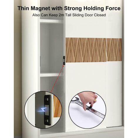 Magnetischer Türmagnet, 4 Stück, ultradünne Edelstahl-Magnetverschlüsse ...