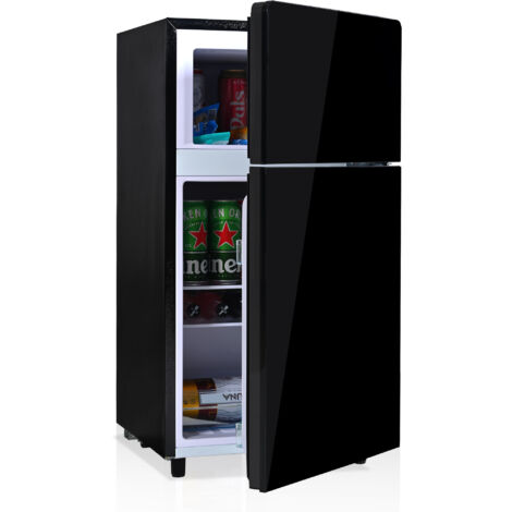 Mini frigorifero 72L, porta in vetro nero, 39dB, controllo della ...