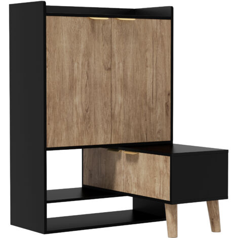 Scarpiera da ingresso, altezza 113 cm, scarpiera + seduta girevole ...