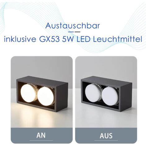 GBLY Deckenspots LED Aufbauspot - Schwarz Aufbaustrahler 2 stück ...