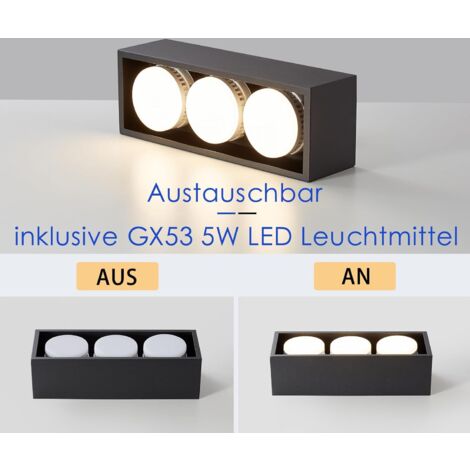GBLY Deckenleuchte Aufputz LED Deckenspots - Schwarz Deckenstrahler ...