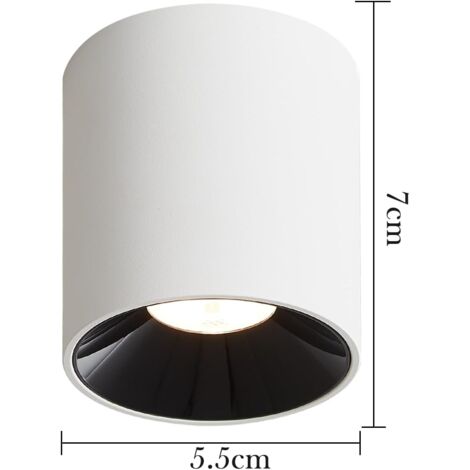 GBLY Aufbaustrahler LED Deckenspots Weiß - Aufbauspot Rund 7W Modern ...