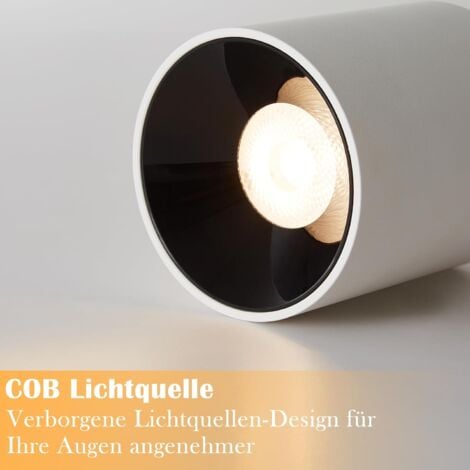 GBLY Aufbaustrahler LED Deckenspots Weiß - Aufbauspot Rund 7W Modern ...