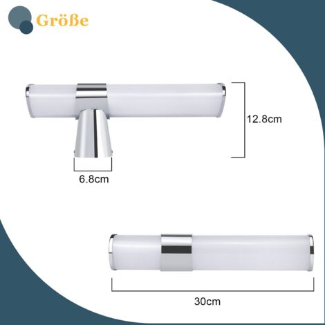 GBLY 2ER LED Spiegelleuchte Bad Spiegellampe - 6W Badleuchte Wand 30CM ...