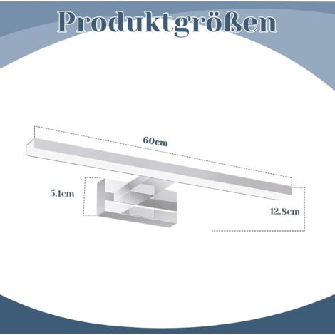 GBLY Spiegelleuchte Bad Led Spiegellampe - 12W Wandlampe Badezimmer ...