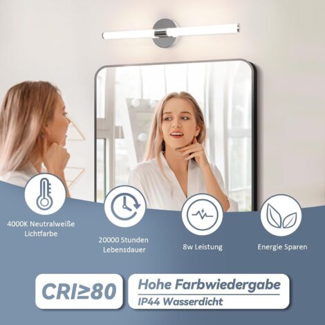 GBLY Spiegelleuchte Bad Wandlampe LED - 8W Badlampe Wand 60CM ...