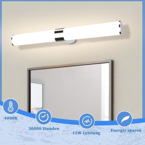 GBLY LED Spiegelleuchte Bad Spiegellampe - 15W Badleuchte Wand 60CM ...