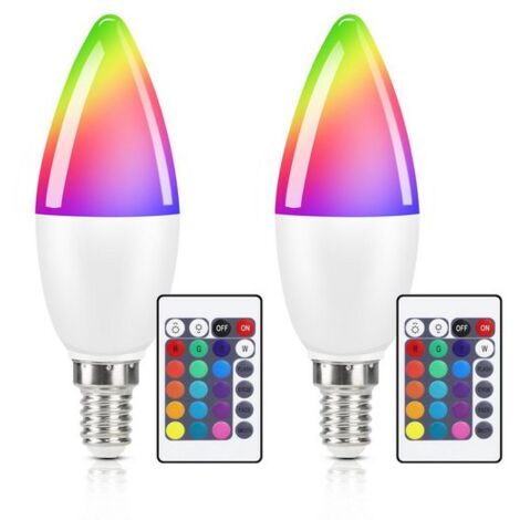GBLY Lampadina LED RGB E14-2 pezzi, lampadina cambiacolori dimmerabile ...
