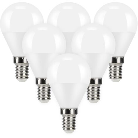 Lampadina LED GBLY E14 bianco caldo: set di 6 lampadine 5 W P45 lampadina globo 2700 K bianco ...