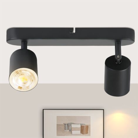 GBLY Plafoniera LED 2 Faretti da soffitto - Plafoniera nera corridoio ...