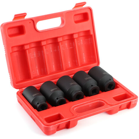 5-teilige 12-Punkt-Achsennabenmuttern-Steckhülsen-Sets, metrisch ...