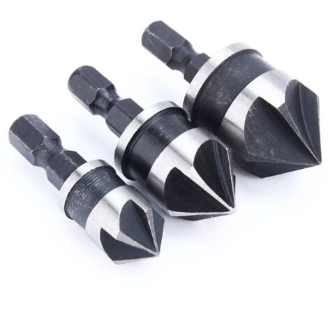3 Stücke Senker Bohrer 90 Grad 1/4 '' Hex Schaft Senker Holz Metall ...