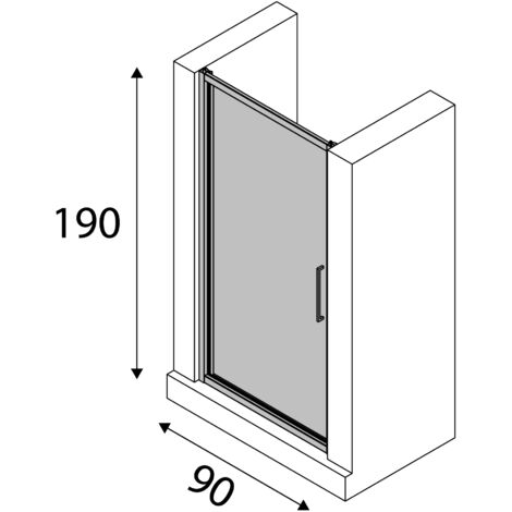 Siro - Box doccia per nicchia 90 cm con anta a battente