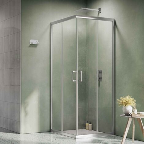 Siro - Box doccia ad angolo 80x80 cm con 2 ante scorrevoli