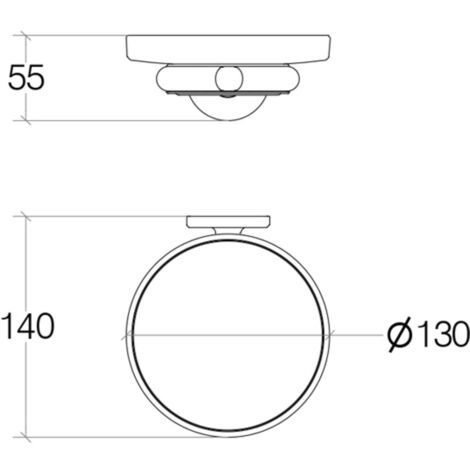 Lineabeta - Portasapone a parete Sbecà in ottone cromato e vetro