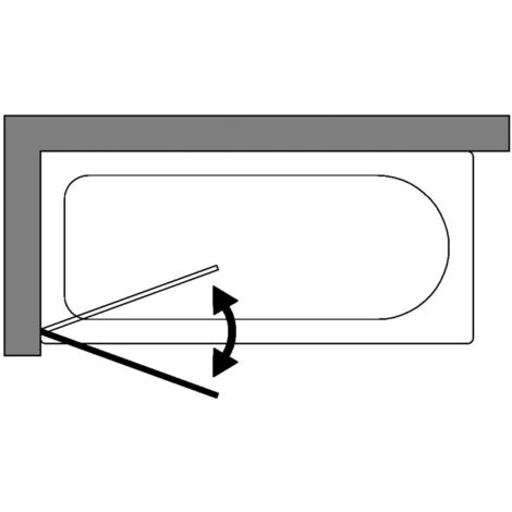 Siro - Box doccia per vasca con anta a battente L.80 cm nero