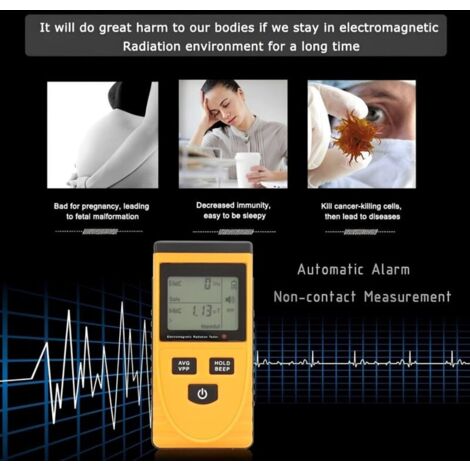 Contador Geiger - Detector portátil de radiación electromagnética EMF con alarma sonora y ...