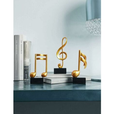 3 figuras decorativas con nota musical, escultura, estatua, arte ...