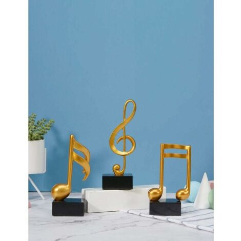 3 figuras decorativas con nota musical, escultura, estatua, arte ...