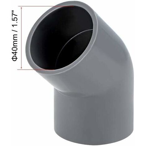 Codo de PVC de 45 grados, gris, paquete de 10. Codo de PVC de 45 grados, gris, 40 mm.