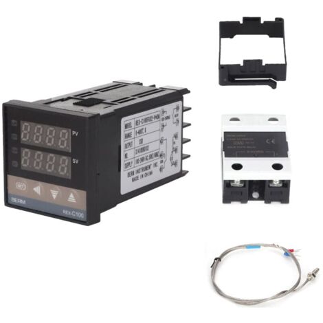 Controlador de temperatura PID REX-C100, kit de termostato digital CA 110 V-240 V, 0 ...