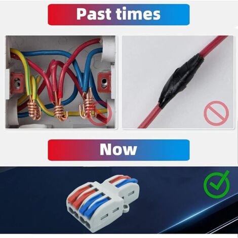 10 terminales, conector eléctrico rápido, tuerca de palanca para cable, conector compacto ...